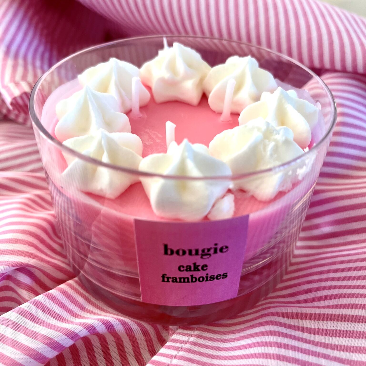 Bougie CAKE FRAMBOISE - Savonnerie de Bormes